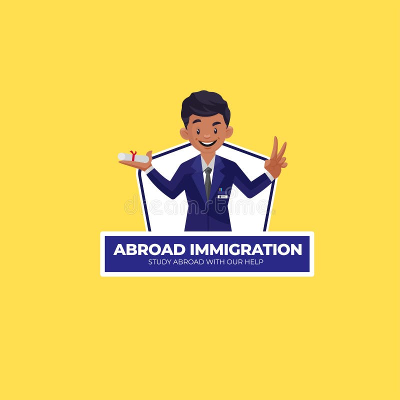 Abroad Immigration Vector Mascot Logo Stock Vector - Illustration of ...