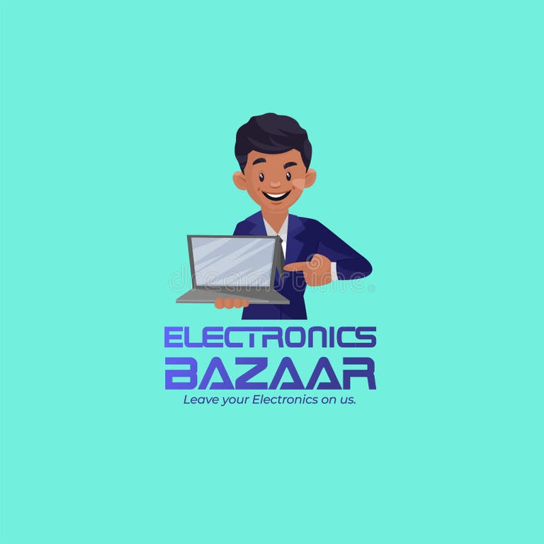 Electronics Bazaar Vector Mascot Logo Stock Vector - Illustration of ...