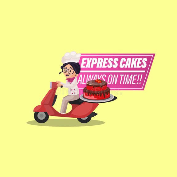 Express Cakes always on Time Vector Mascot Logo Stock Vector ...