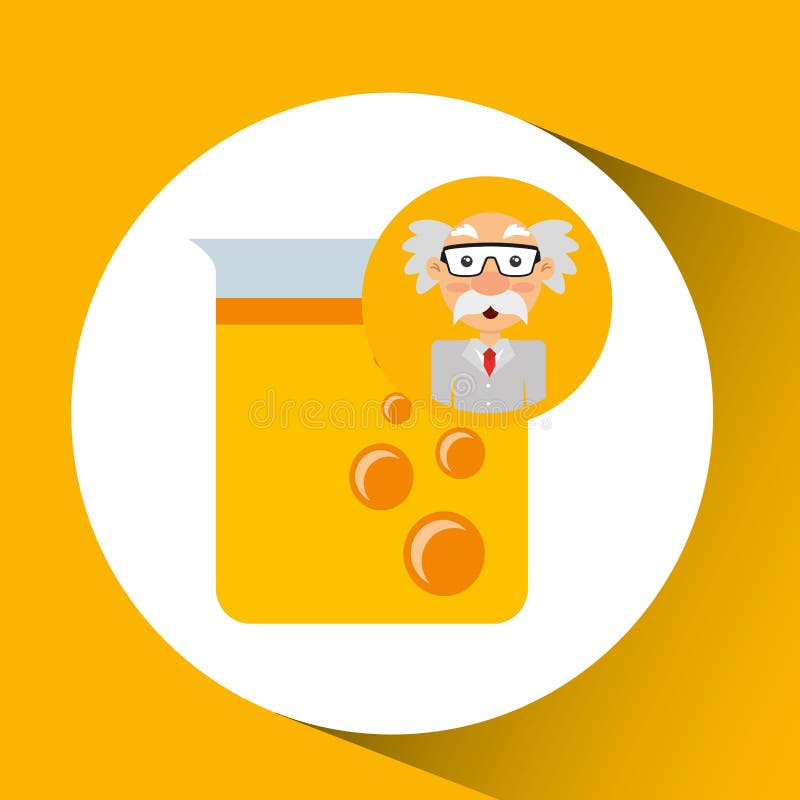 Character Man Scientist Filled Test Tube Stock Vector - Illustration of ...