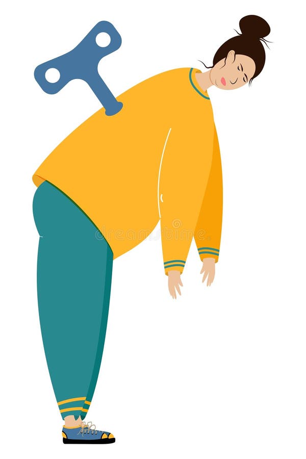 The Character of a Man Tired and Lacking Strength Stock Vector ...