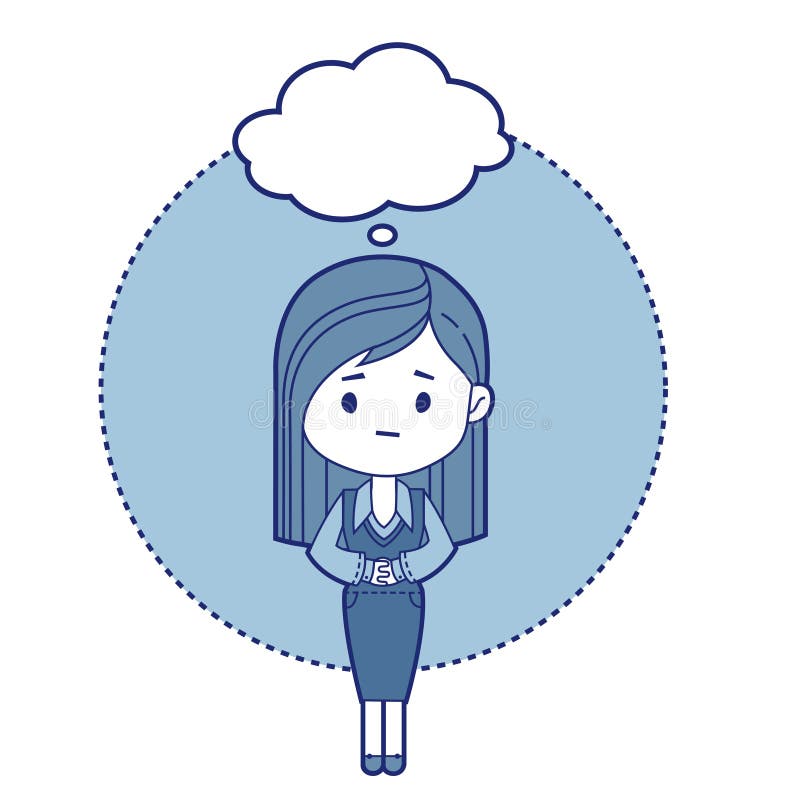 Character manager think stock illustration. Illustration of secretary ...