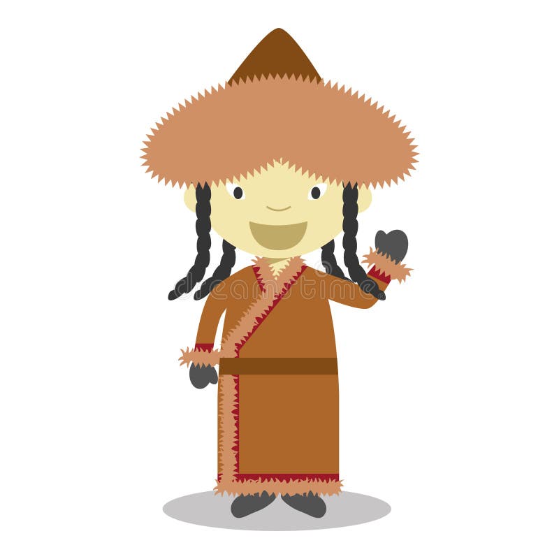 Character from Mongolia Dressed in the Traditional Way Stock Vector ...