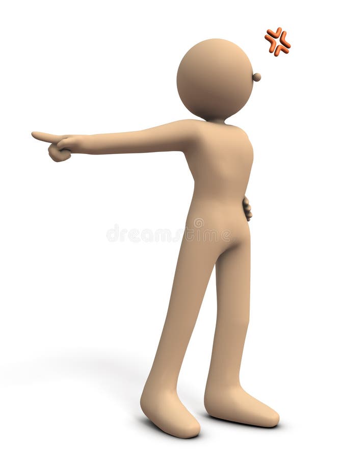 Character Pointing To the Upper Left Stock Illustration - Illustration ...