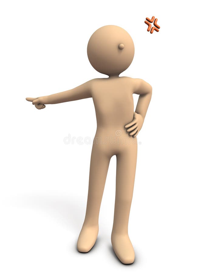 Character Orders Someone To Go Out. Stock Illustration - Illustration ...