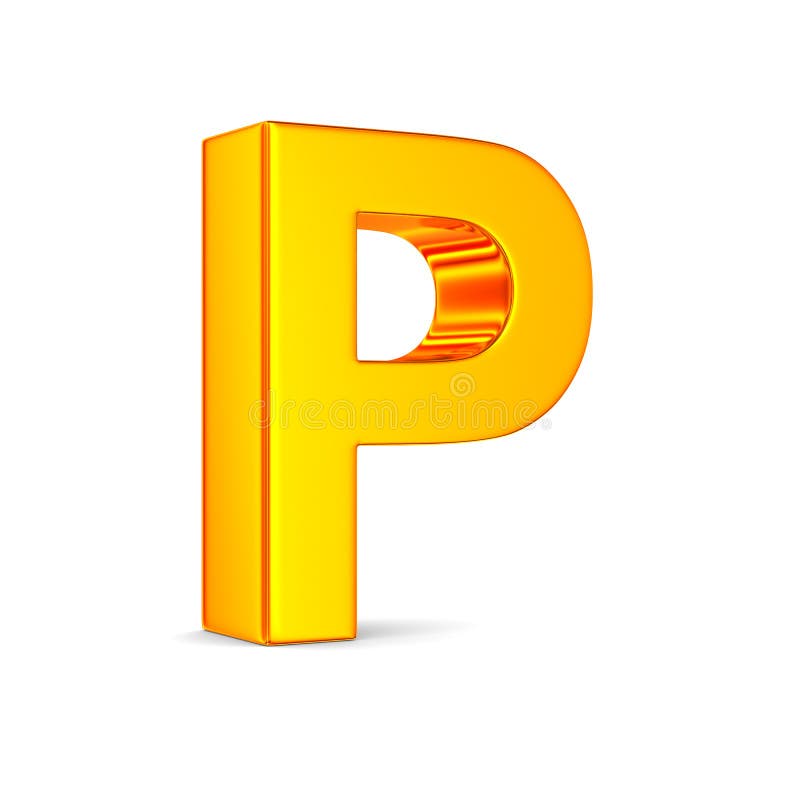 Character P on White Background. Isolated 3D Illustration Stock ...