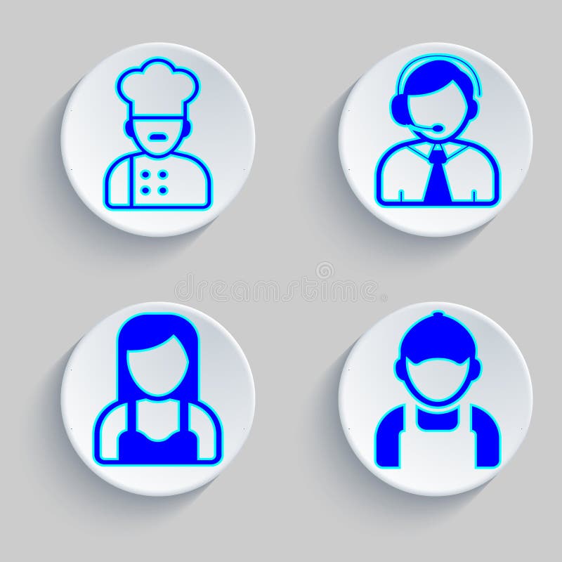 Character Paper Logo, Cook, Support Service, Builder Waitress Stock ...
