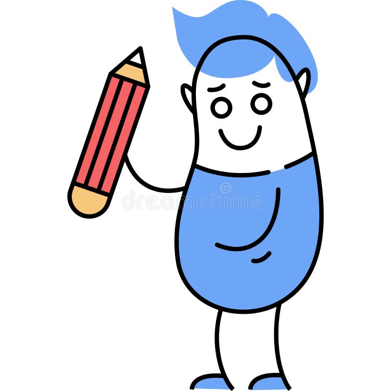 Happy Cartoon Pencil Icon Flat Stock Illustrations – 1,314 Happy ...