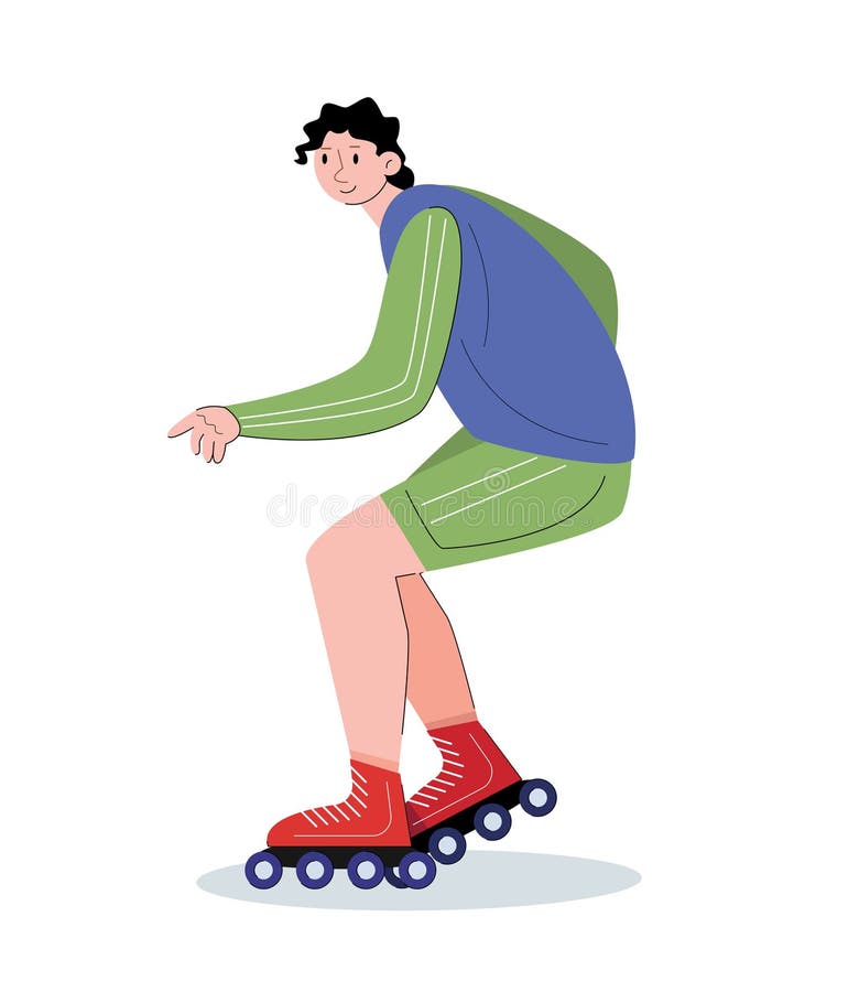 Character People with Roller Skate Vector Illustration Stock Vector ...