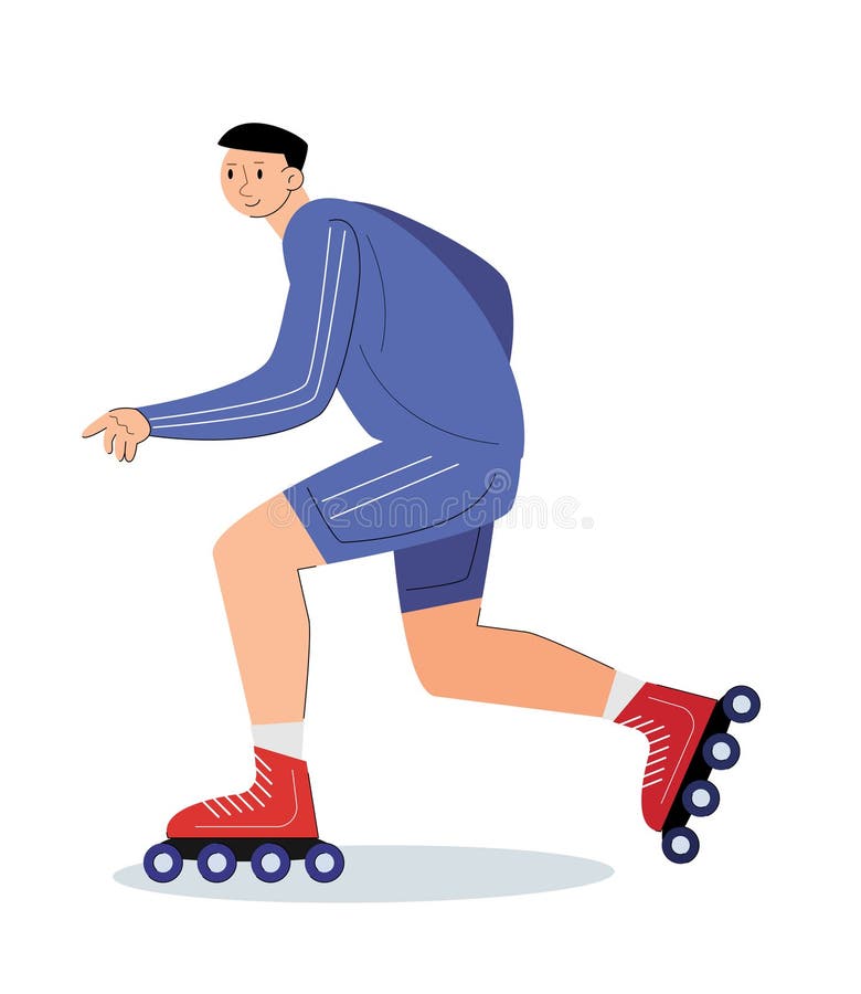 Character People with Roller Skate Vector Illustration Stock Vector ...