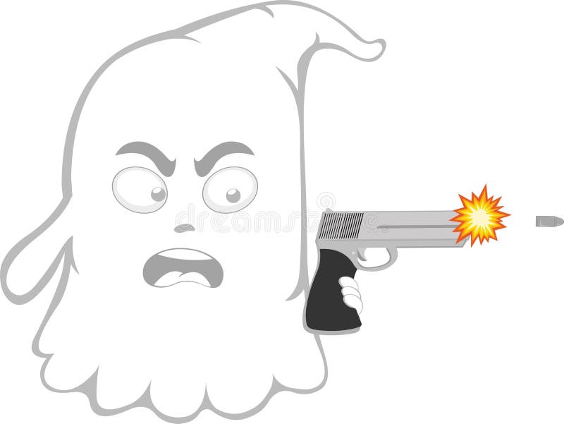Character Phantom Cartoon Shoot Weapon Pistol Stock Vector ...