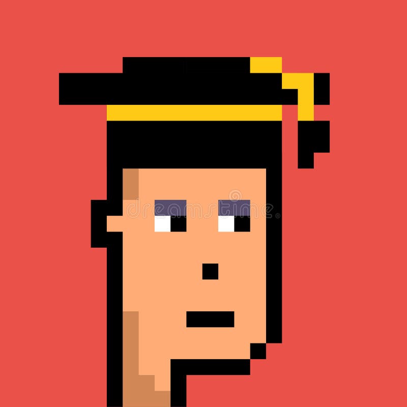 Character Portrait in Pixel Style. Vector NFT Head. Crypto. Stock ...