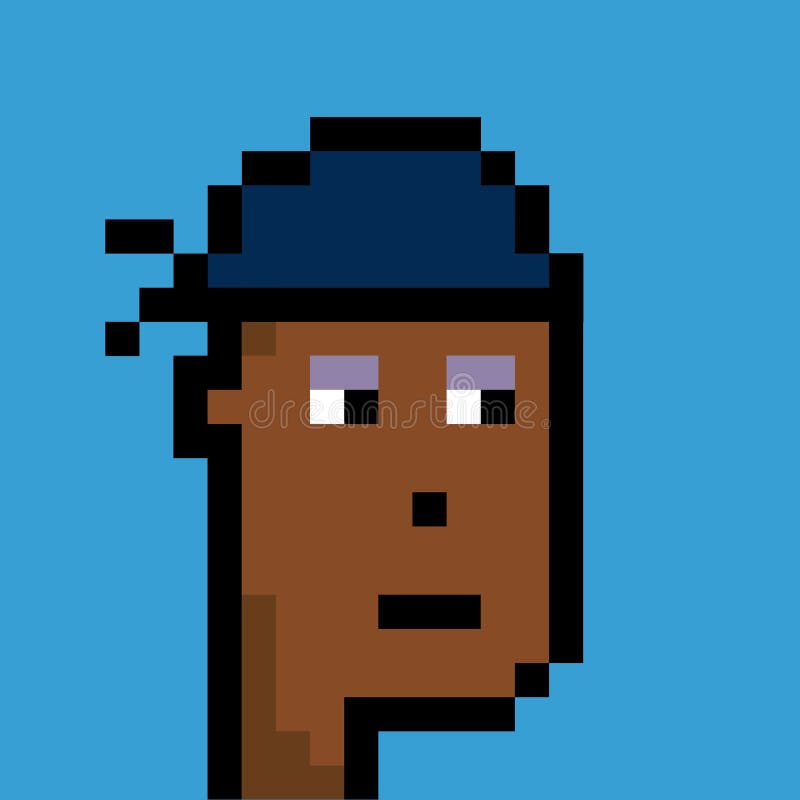 Character Portrait in Pixel Style. Vector NFT Head. Crypto. Stock ...