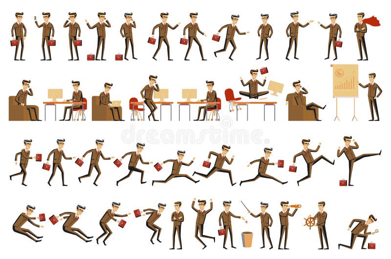 Character Positions Set Business People Vector Stock Vector ...