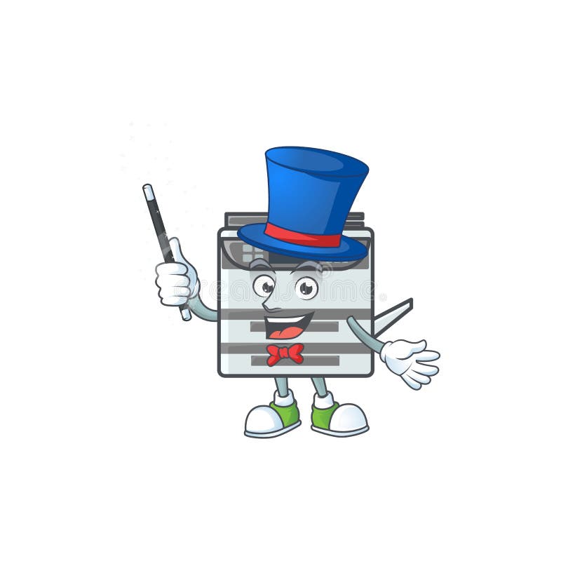 Magician Copier Machine Next To Character Chair Stock Vector ...