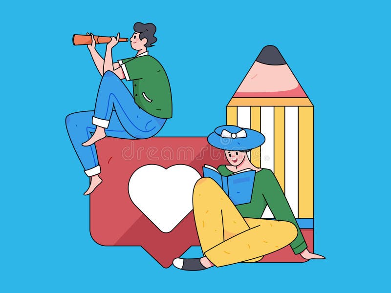 Character Reading Quietly Vector Concept Operation Hand Drawn ...