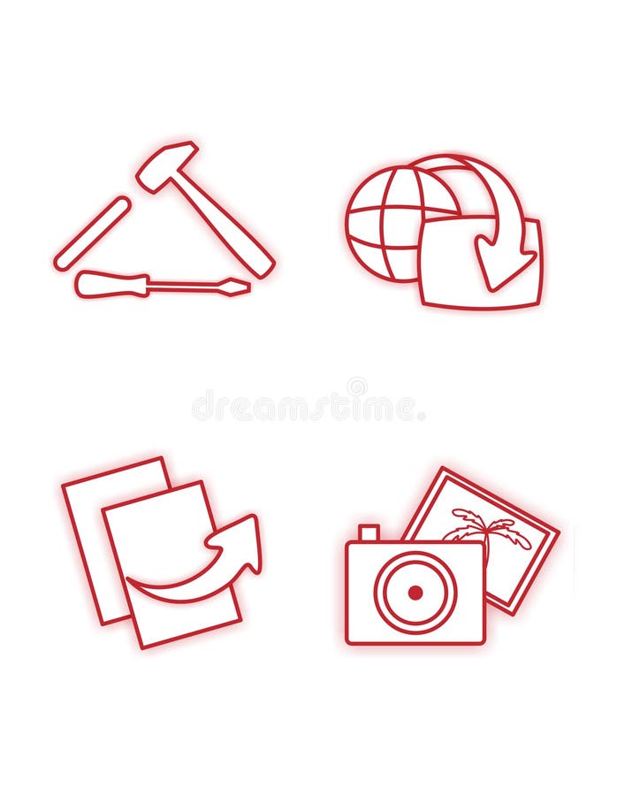 Character red icons stock illustration. Illustration of connected - 5597913