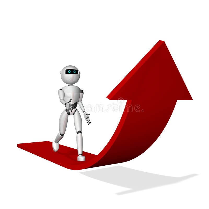 Character robot arrow 3D stock illustration. Illustration of robot ...