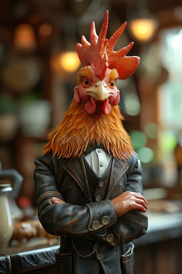 The Character of the Rooster . 3d Illustration Stock Illustration ...