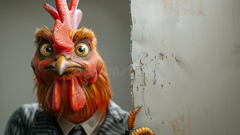 The Character of the Rooster . 3d Illustration Stock Illustration ...