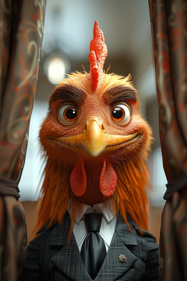 The Character of the Rooster . 3d Illustration Stock Illustration ...