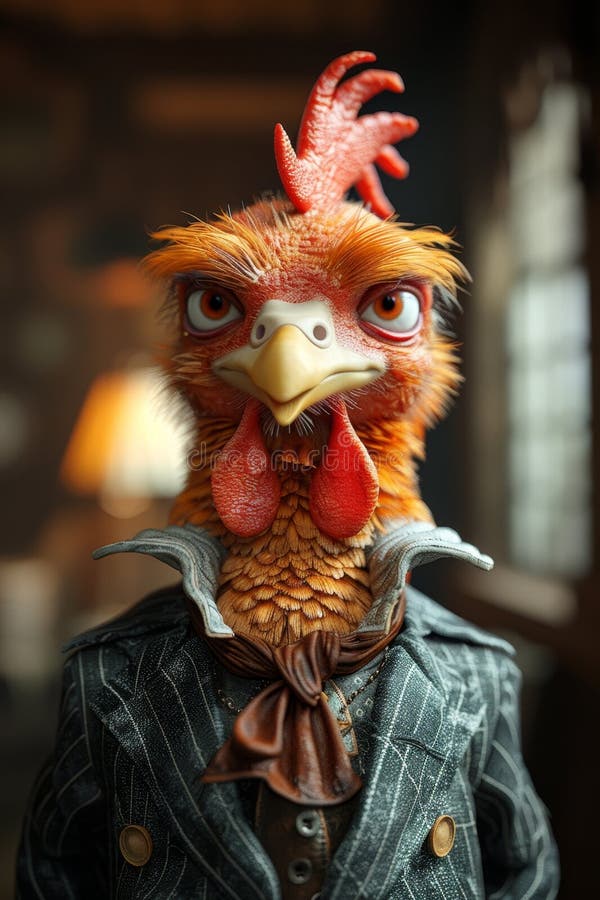 The Character of the Rooster . 3d Illustration Stock Illustration ...