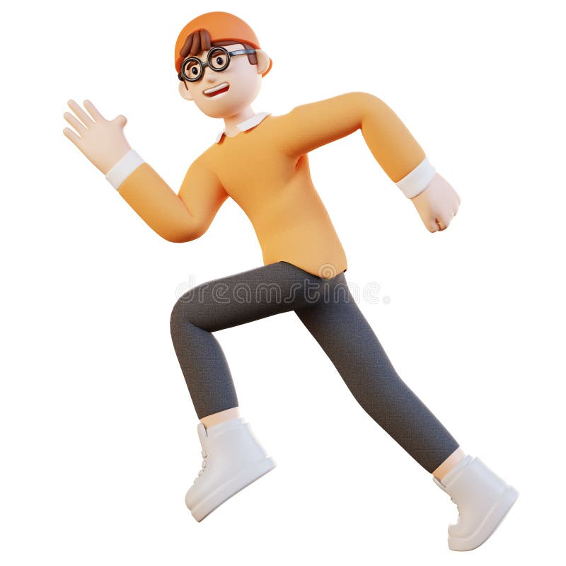 Character Running in Casual Outfit Stock Illustration - Illustration of ...