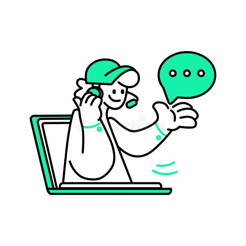 Character from the Service Support Responds To the Message Stock ...