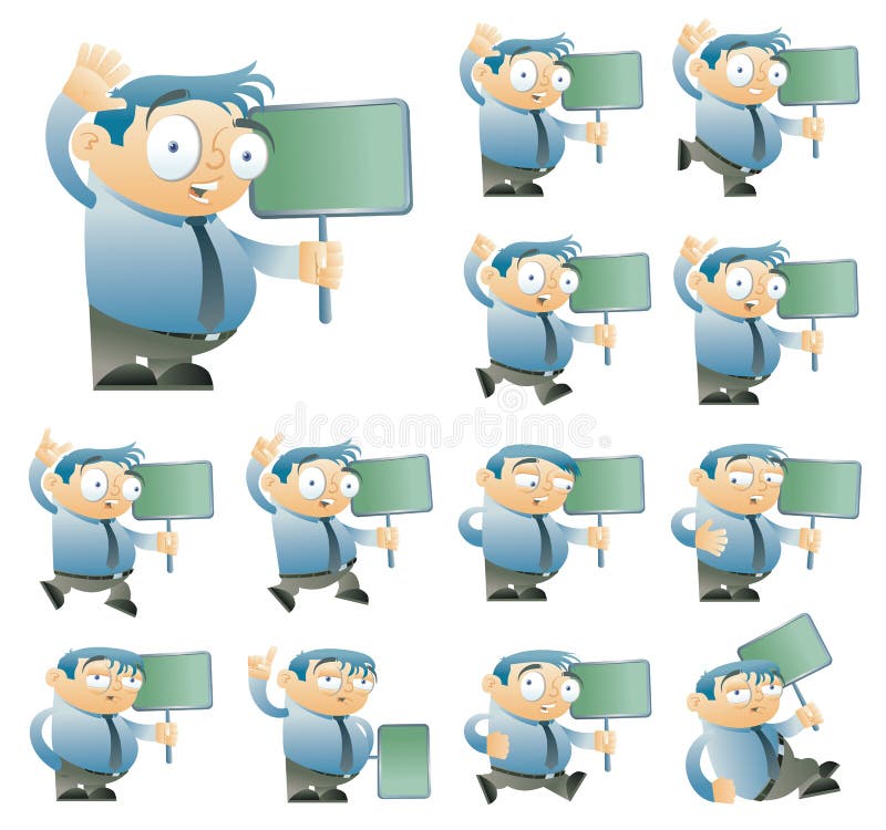 Character in Two Variations of Emotions. Cartoon Vector Illustration ...