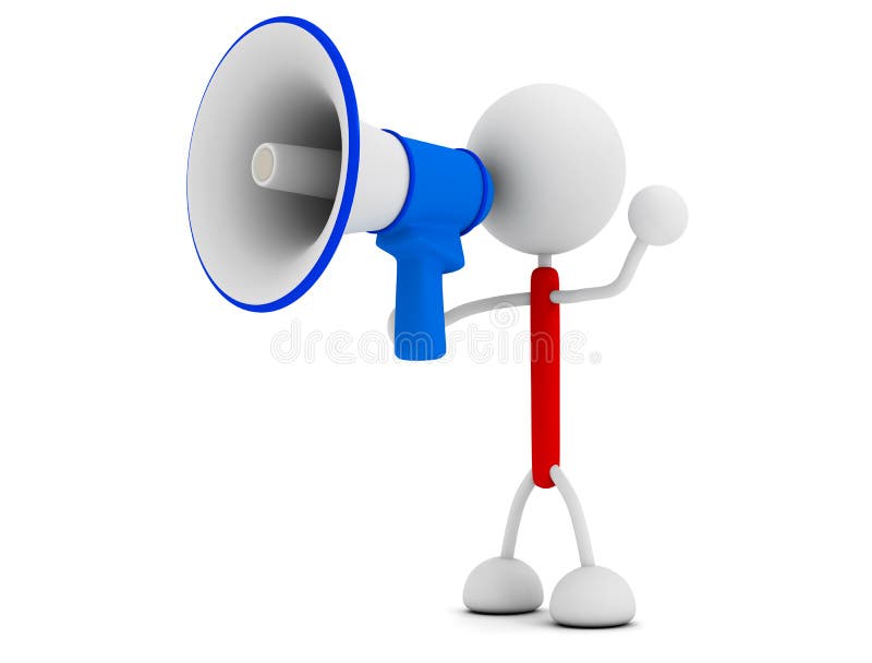 Character Shouting with a Megaphone Stock Illustration - Illustration ...
