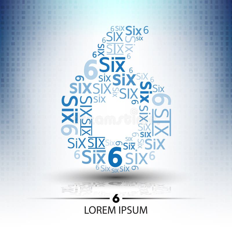 Character Sort for Number Six Logo Future Technology Stock Illustration ...