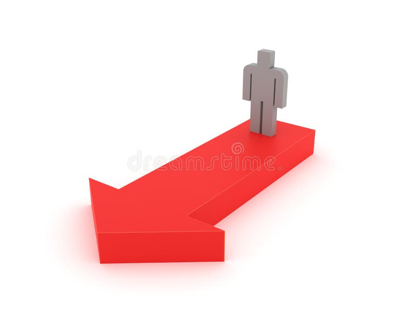 Character Standing on Arrow. Stock Illustration - Illustration of arrow ...