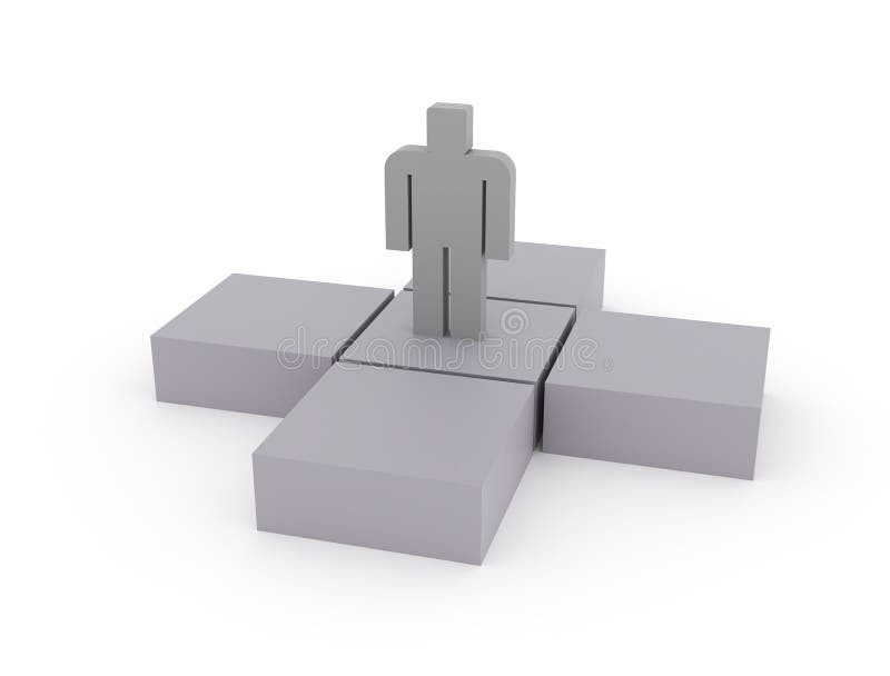 Character Standing on a Blocks. Stock Illustration - Illustration of ...