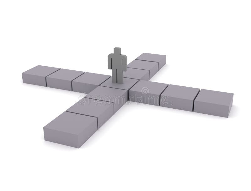 Character Standing on a Blocks. Stock Illustration - Illustration of ...