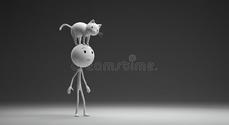 AI-Generated 3D Cat on a Man Stock Illustration - Illustration of funny ...