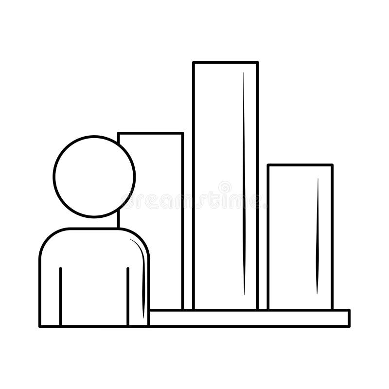 Character Statistics Diagram Financial Report Line Style Stock Vector ...