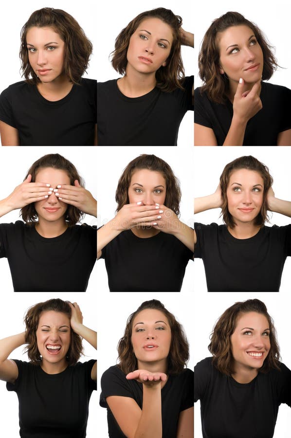 Character Study - Female Facial Expressions Stock Photo - Image of ...