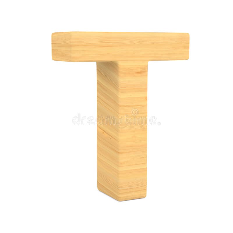 Character T on White Background. Isolated 3D Illustration Stock ...