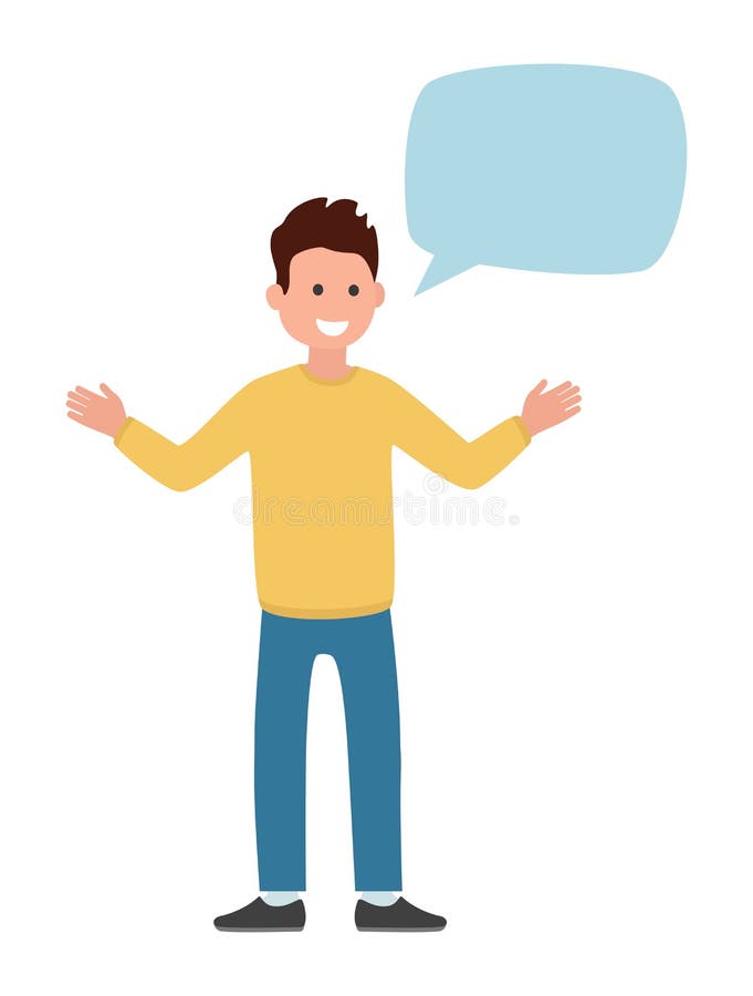 Character Talking Speech Bubble Chat Stock Vector - Illustration of ...
