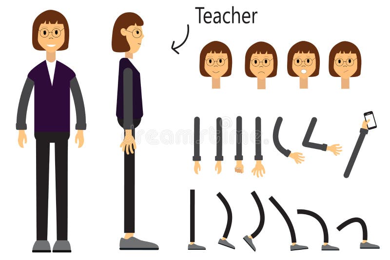 The Character is a Teacher. the Character is Ready for Animation ...