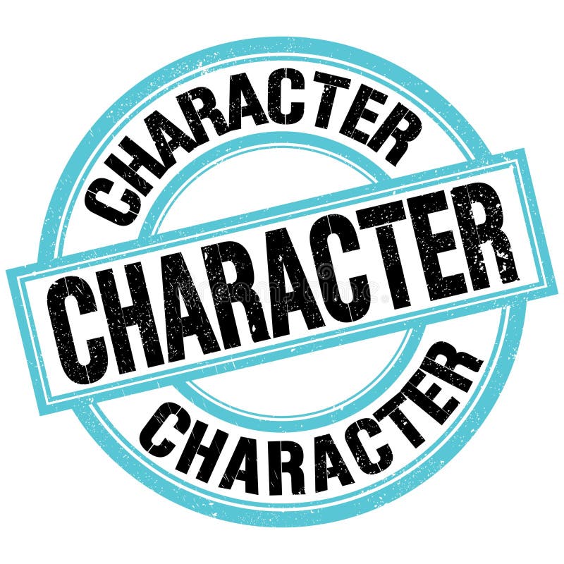 CHARACTER Text on Blue-black Round Stamp Sign Stock Illustration ...