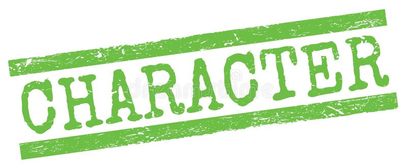 CHARACTER Text on Green Lines Stamp Sign Stock Illustration ...