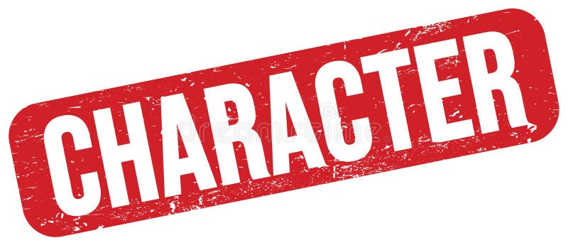 CHARACTER Text on Red Grungy Stamp Sign Stock Illustration ...