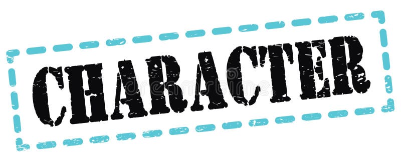 CHARACTER Text Written on Blue-black Stamp Sign Stock Illustration ...