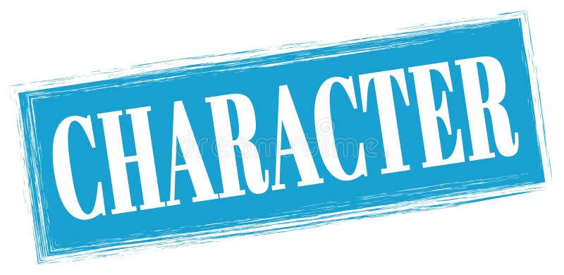 CHARACTER Text Written on Blue Stamp Sign Stock Illustration ...