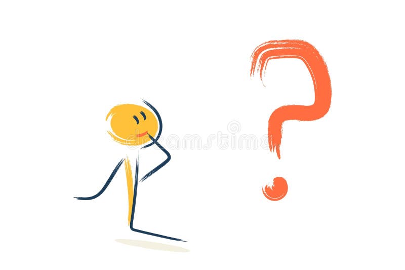 The Character Thinks, Asks a Question, Does Not Know the Answer Stock ...