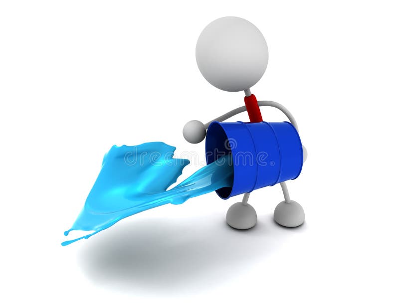 Character throwing paint stock illustration. Illustration of coloring ...