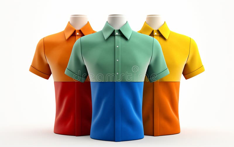 Character with Tri-Color Shirt Isolated on White - 3D Illustration ...