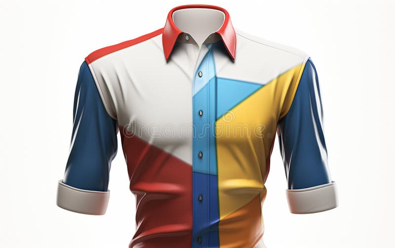 Character with Tri-Color Shirt Isolated on White - 3D Illustration ...