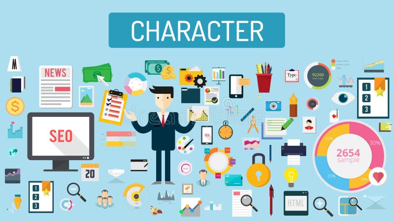 Character Typography Design Stock Vector - Illustration of information ...